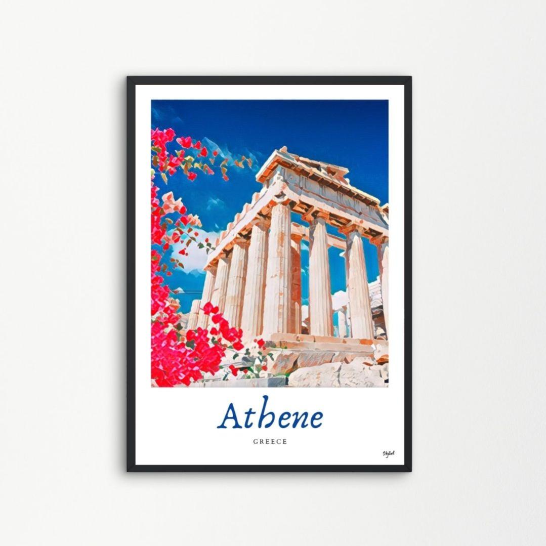 Poster città Atene Grecia - 30 x 42 cm Made in Italy | Leroy Merlin