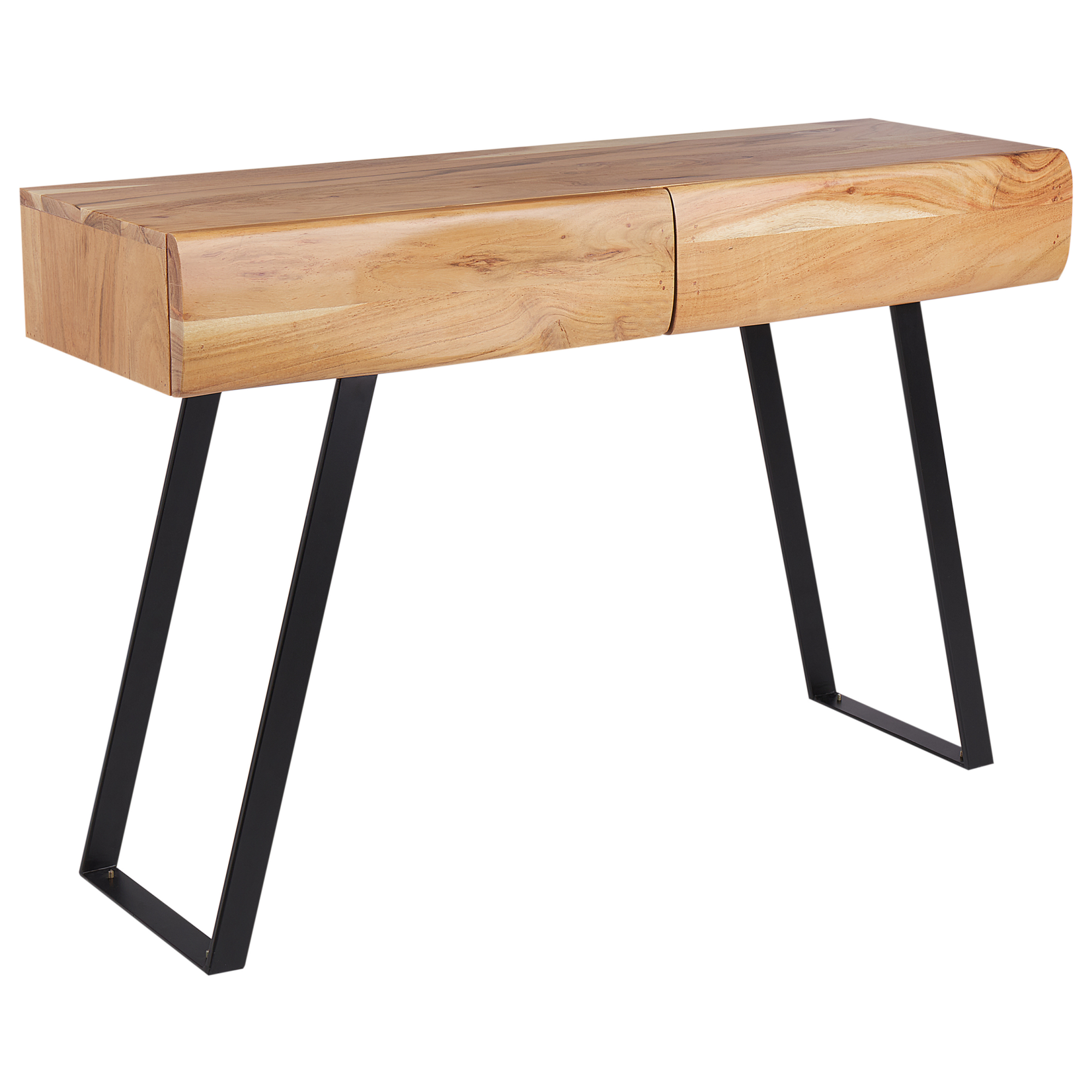 Consolle legno chiaro d'acacia con 2 cassetti ANTIGO | Leroy Merlin