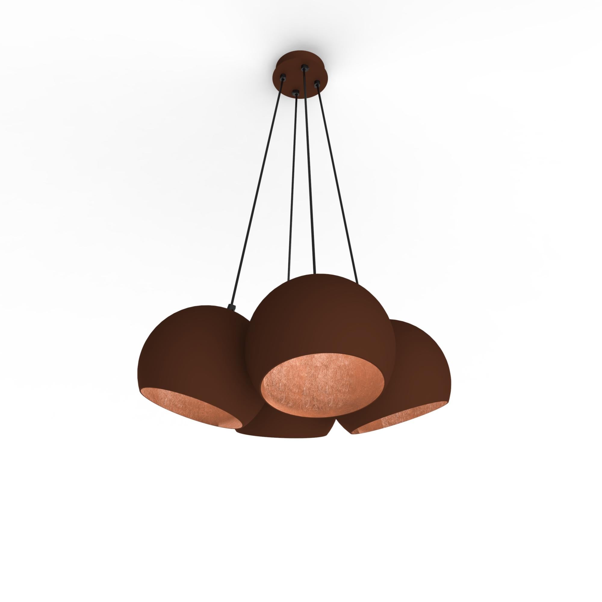 LUMICOM | JOE Sospensione, 4X E27, max 42W, metallo, corten/foglia rame ...