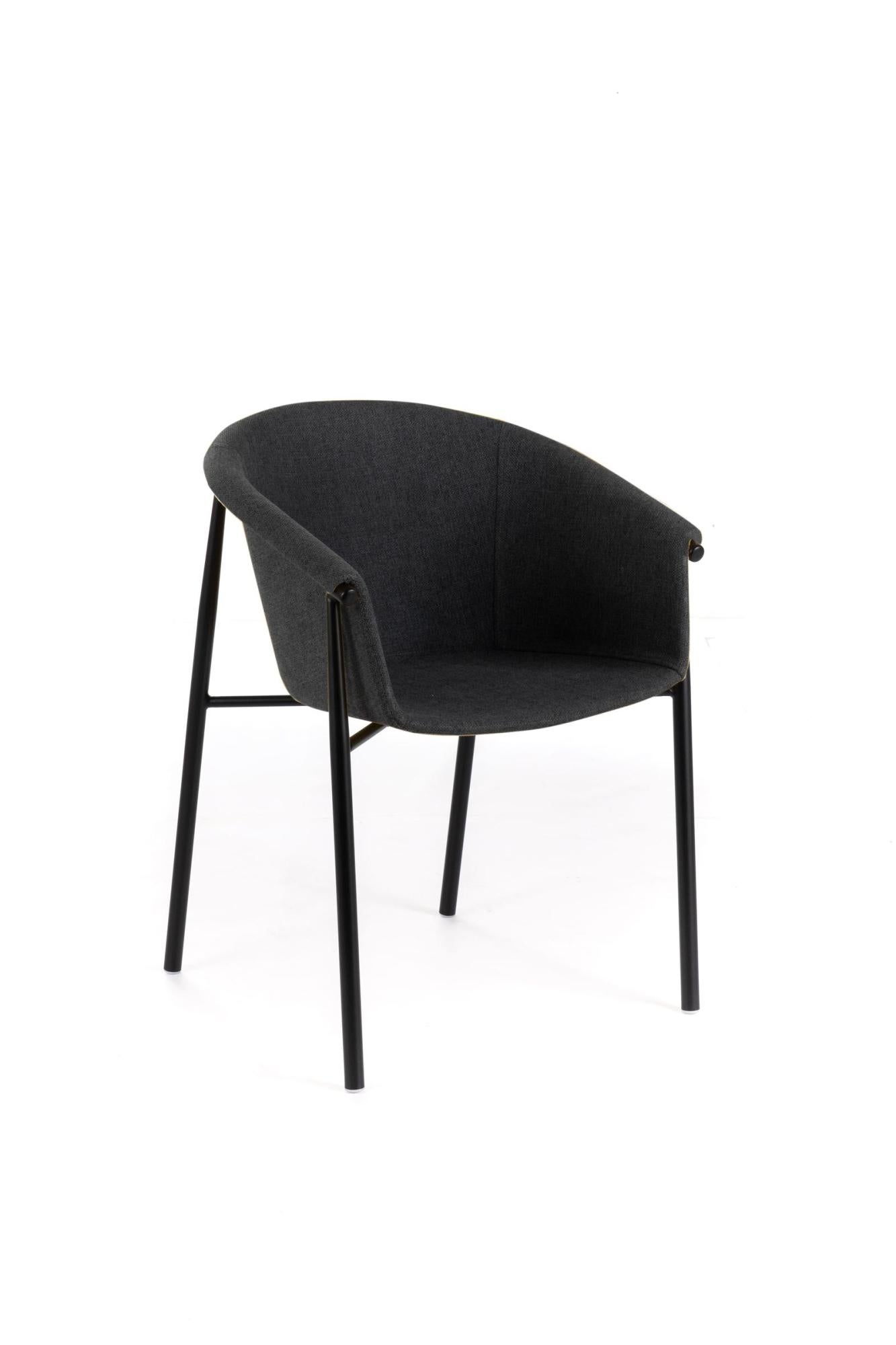 Nari - Chaise en tissu gris foncé 2 pcs | Leroy Merlin