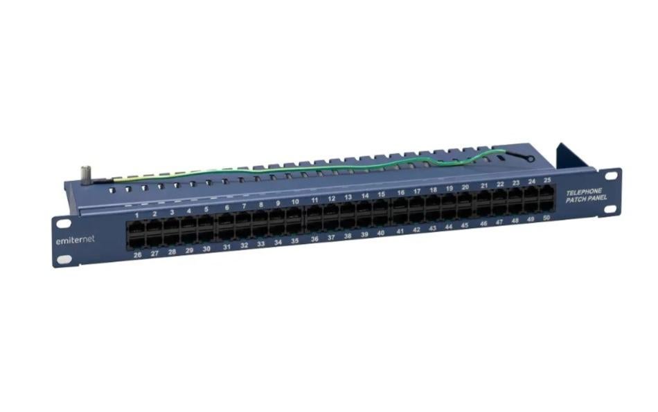 Panneau téléphonique EMITERNET 19"/RNIS 50XRJ45 (1U) bleu FN/TEL ...
