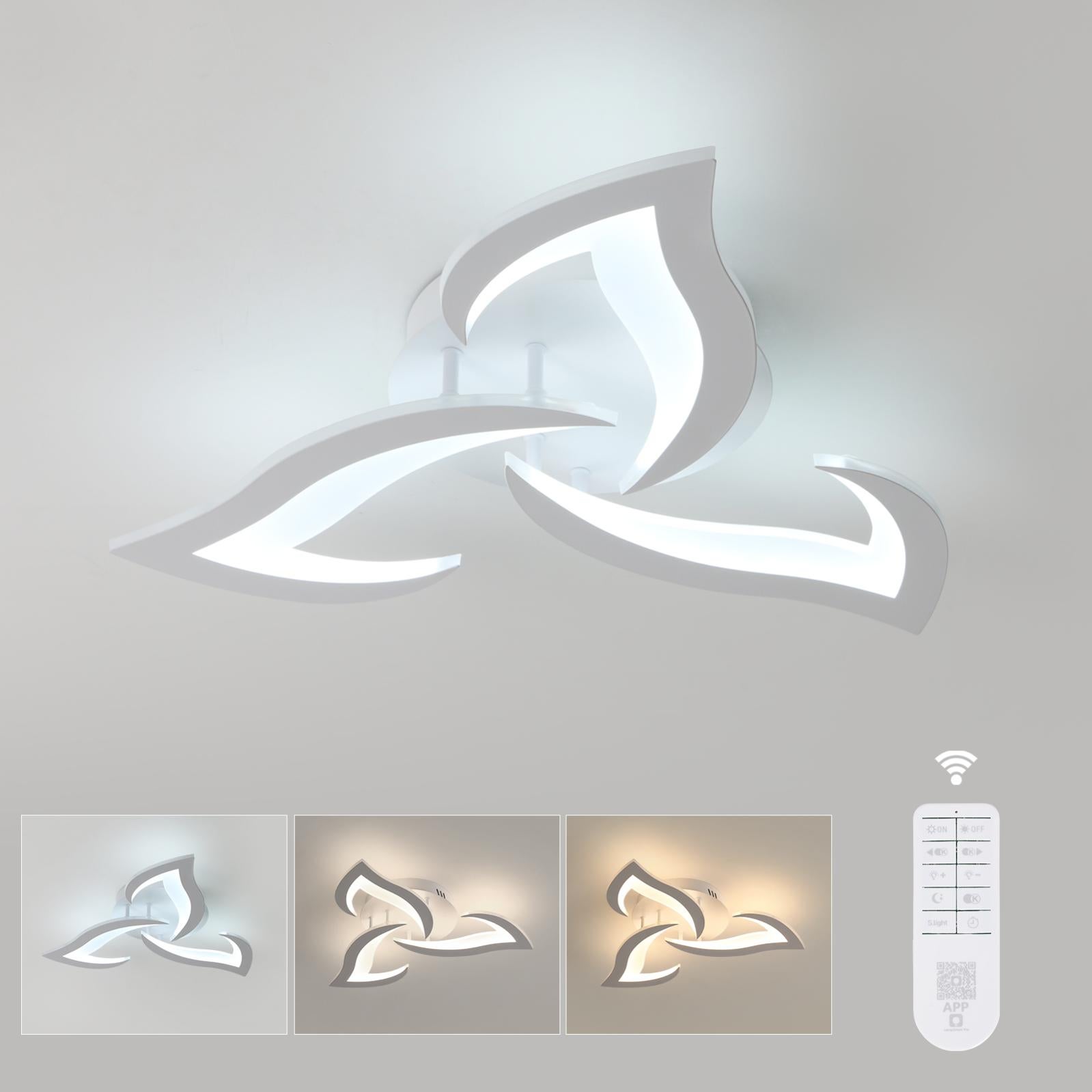 Aiskdan 3 Têtes Plafonnier LED Blanc Intérieur - 35W, 58 x 58 x 8 CM ...