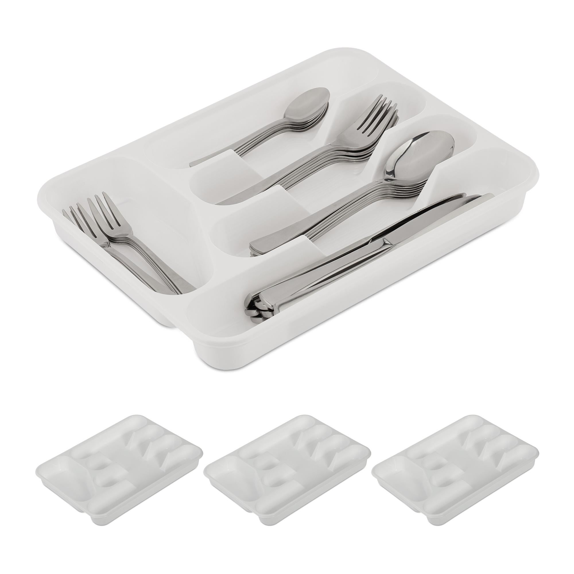 4x Portaposate da Cassetto, Organizer Posate Cucina, HLP 4x24,5x32,5 cm ...
