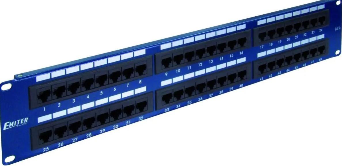 PANEL EMITERNET 19", 48XRJ45 UTP CAT.5E (2U) AZUL DCN/PPFA652K488C5E ...