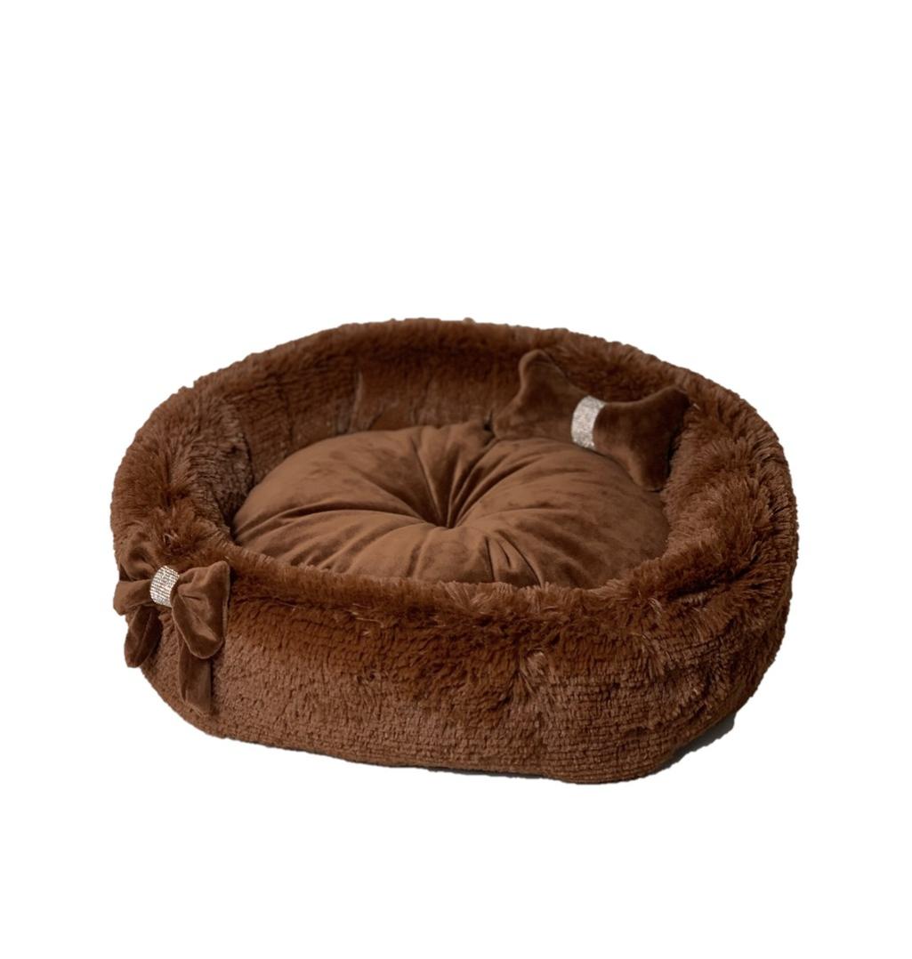 GO GIFT Cocard chocolat L - lit pour animal de compagnie - 55 x 52 x 18 ...