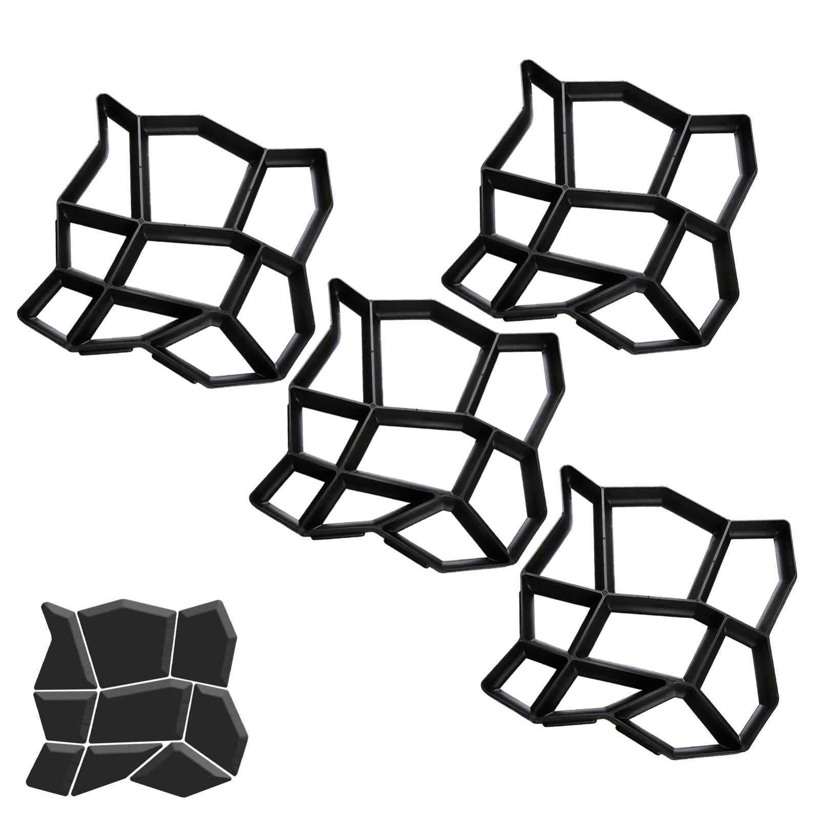 4pcs Moule en béton en Plastique robuste, 43x43x4cm, Moule à Pavé Béton ...