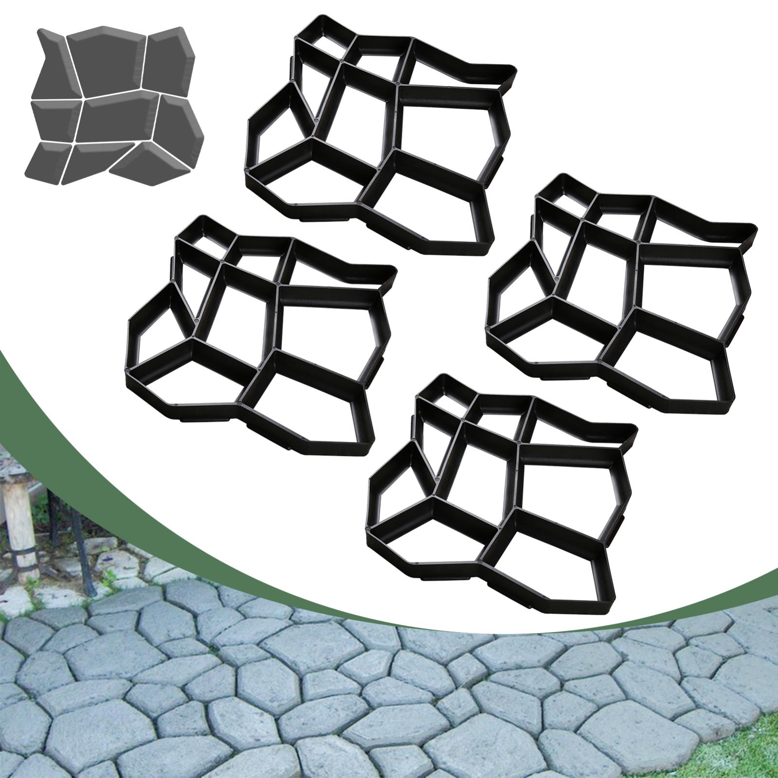 4pcs Moule en béton en Plastique robuste, 43x43x4cm, Moule à Pavé Béton ...