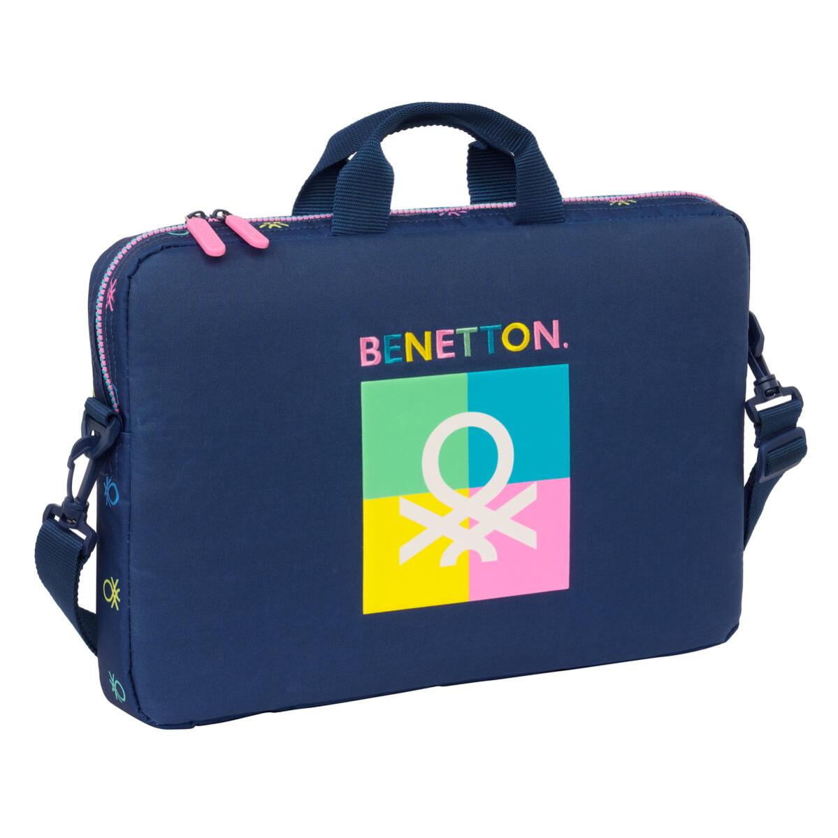 Housse pour ordinateur portable Benetton Cool Blue marine 40 x 27 x 4 ...