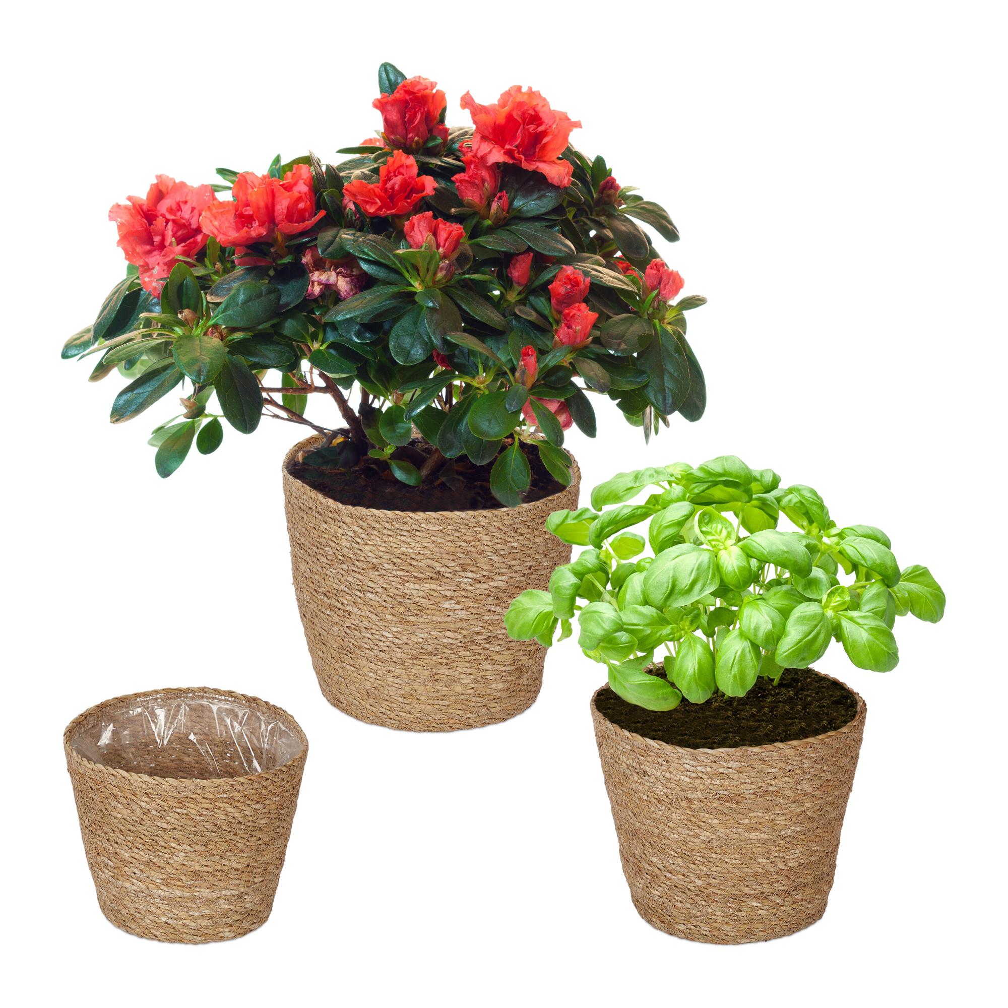 Relaxdays Vasi per Piante da Interno Decorativi, Set da 3, Fioriere ...