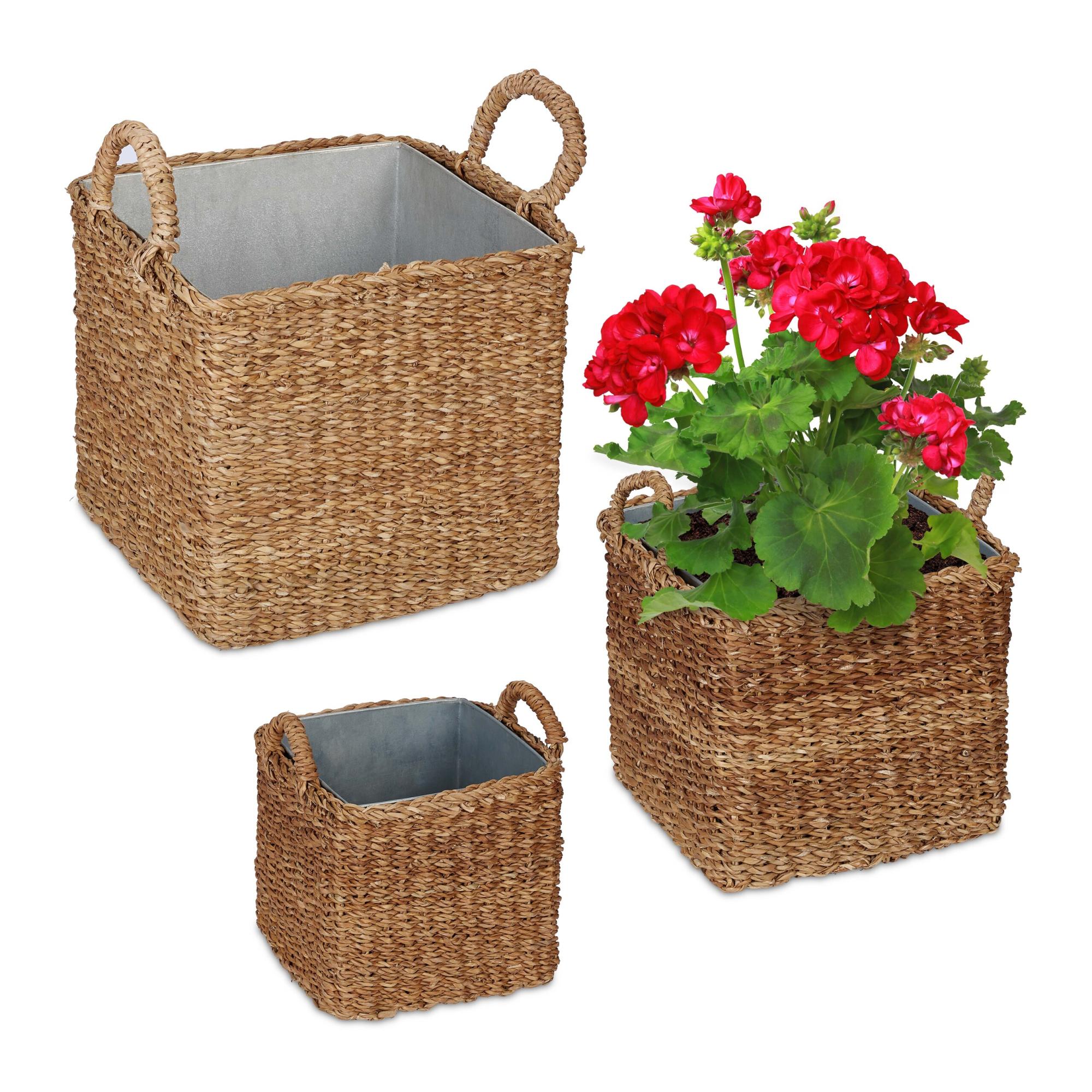 Relaxdays Vasi per Piante da Interno Decorativi, Set da 3, Fioriera da ...