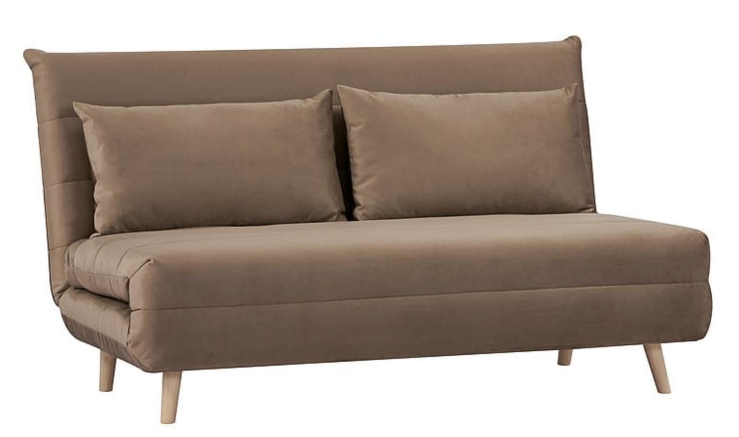 Banquette lit convertible 2 places velours Kikou 147cm-Couleur Marron ...