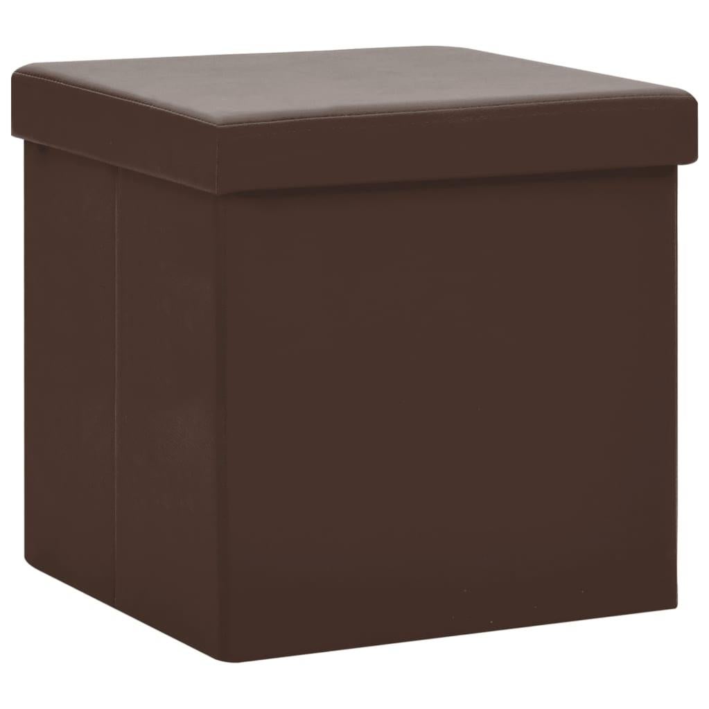 Tabourets de rangement pliables 2 pcs Marron PVC | Leroy Merlin