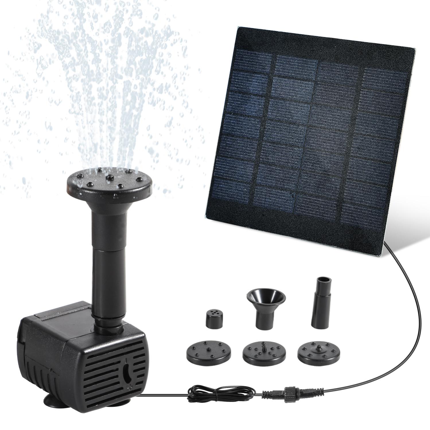 Fontaine de jardin - Pompe à eau solaire - Fontaine décorative - 1.2W Fontaine Solaire 7V 200L ...