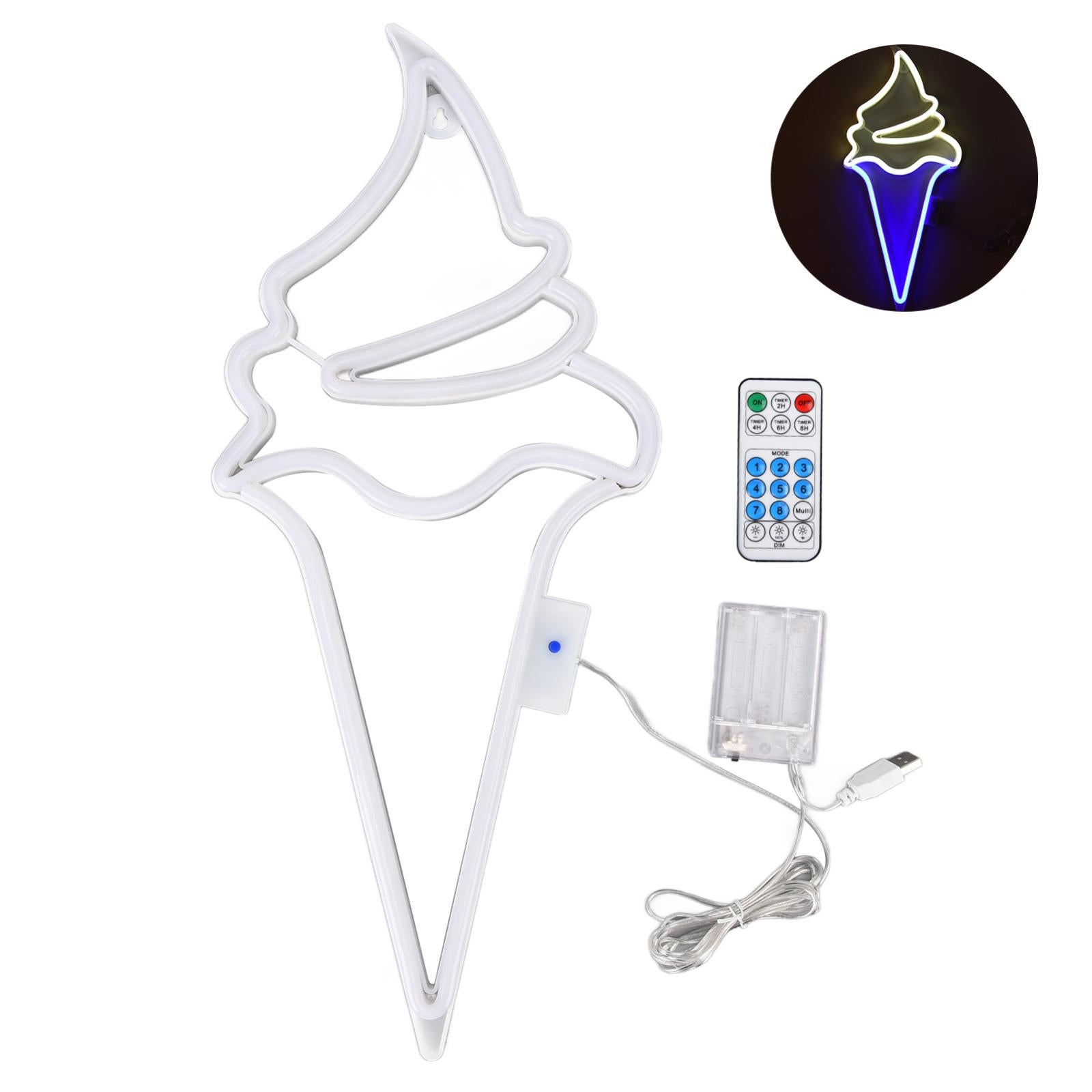 Luz LED impermeable para cono de helado, alimentada por batería o USB ...