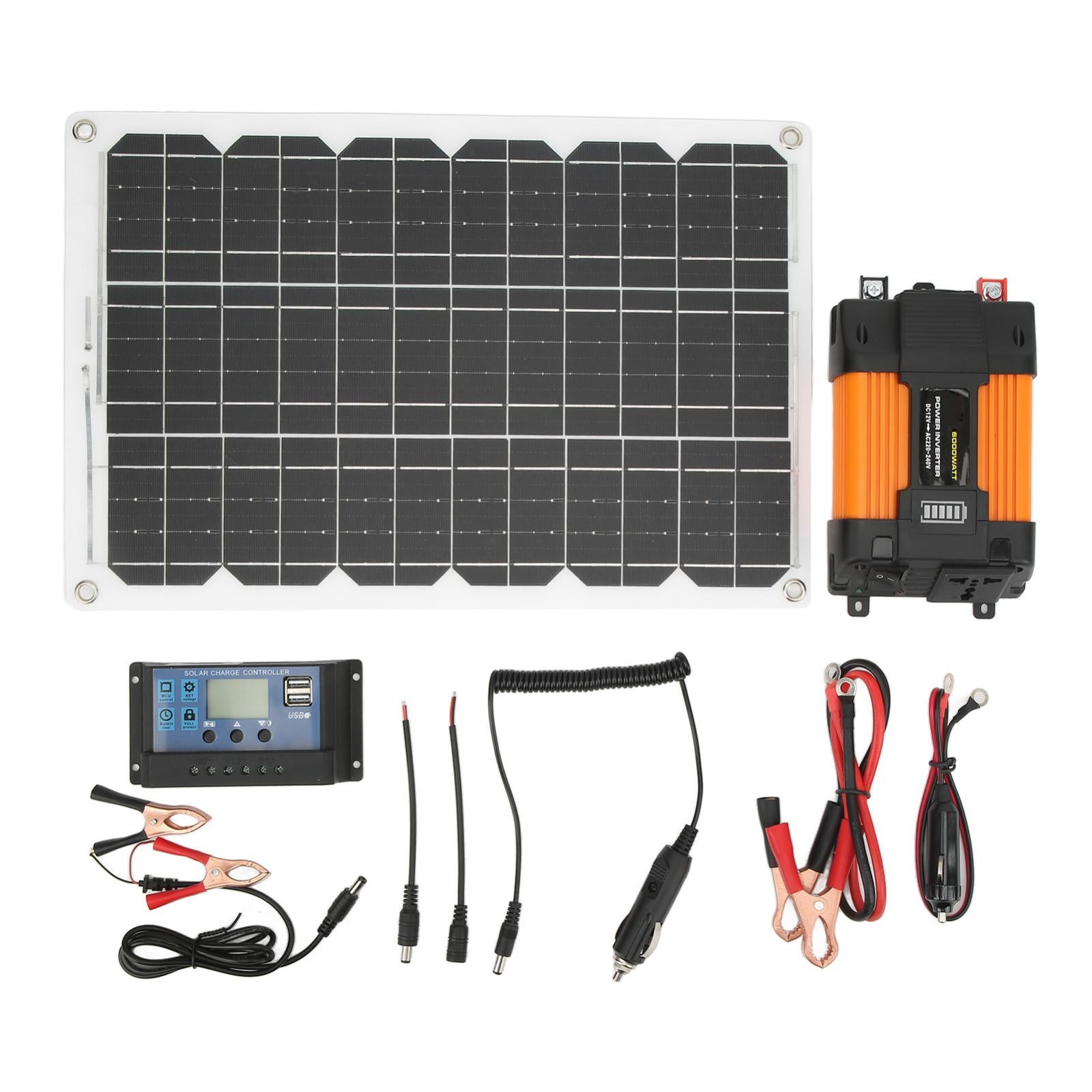 Kit panel solar portatil 4000w - inversor 30a - controlador de carga ...