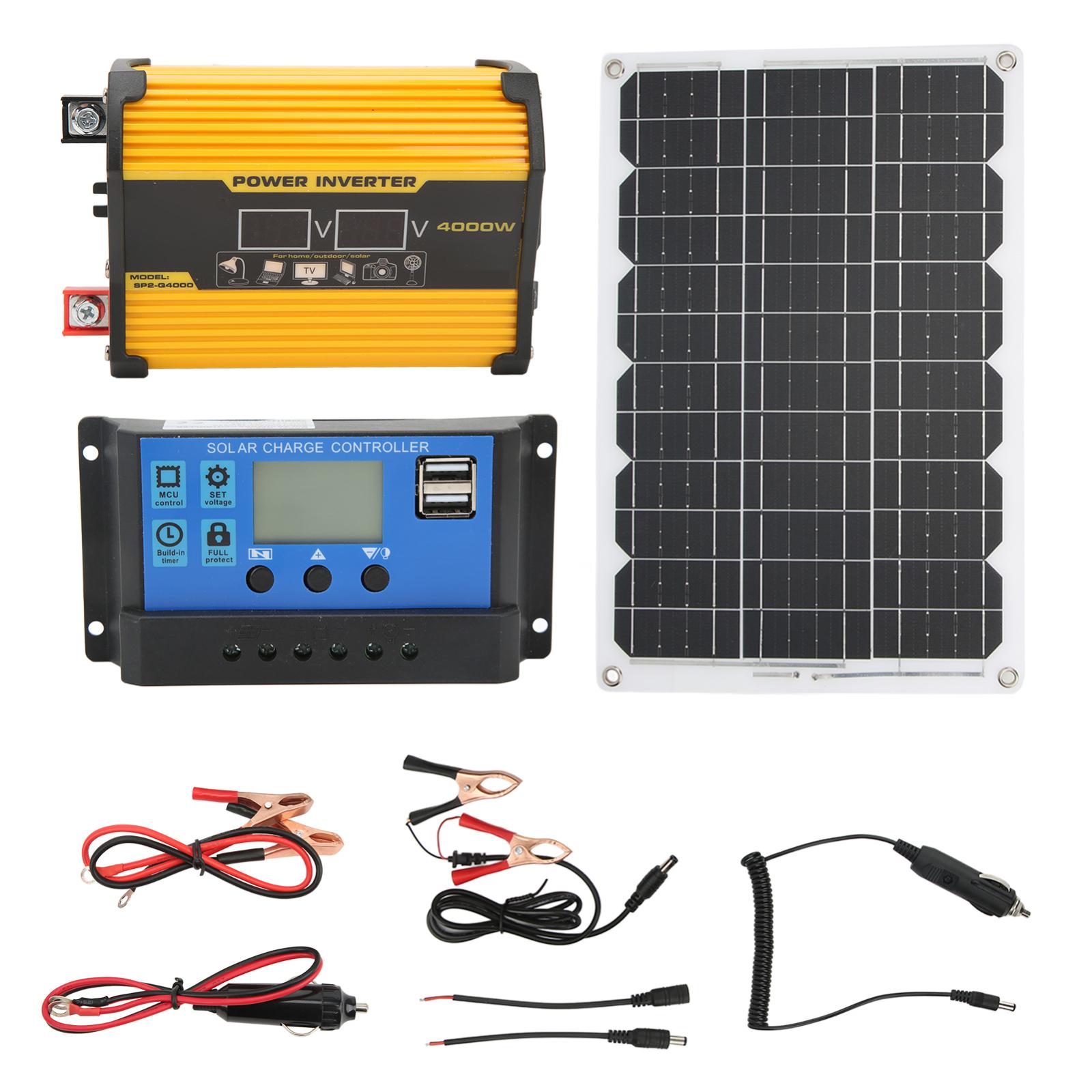 Kit de panel solar monocristalino de 18w 18v con controlador de 30a 12v ...