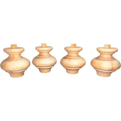 SET DA 4 PEZZI PIEDI PIEDINI PER TAVOLO A CIPOLLA IN LENGO H100mm Ø87mm ...