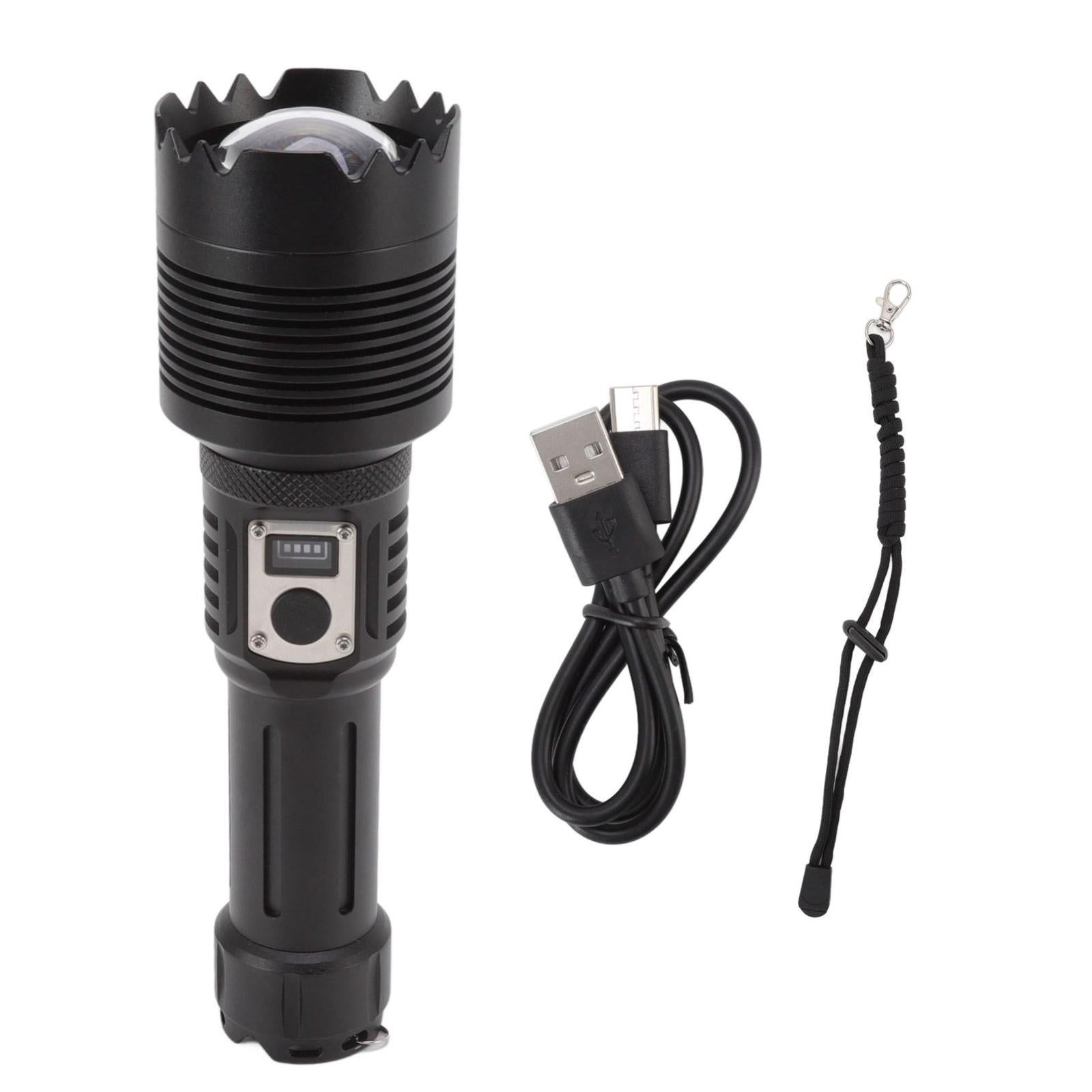 Linterna LED inteligente con pantalla eléctrica recargable, 5 modos ...