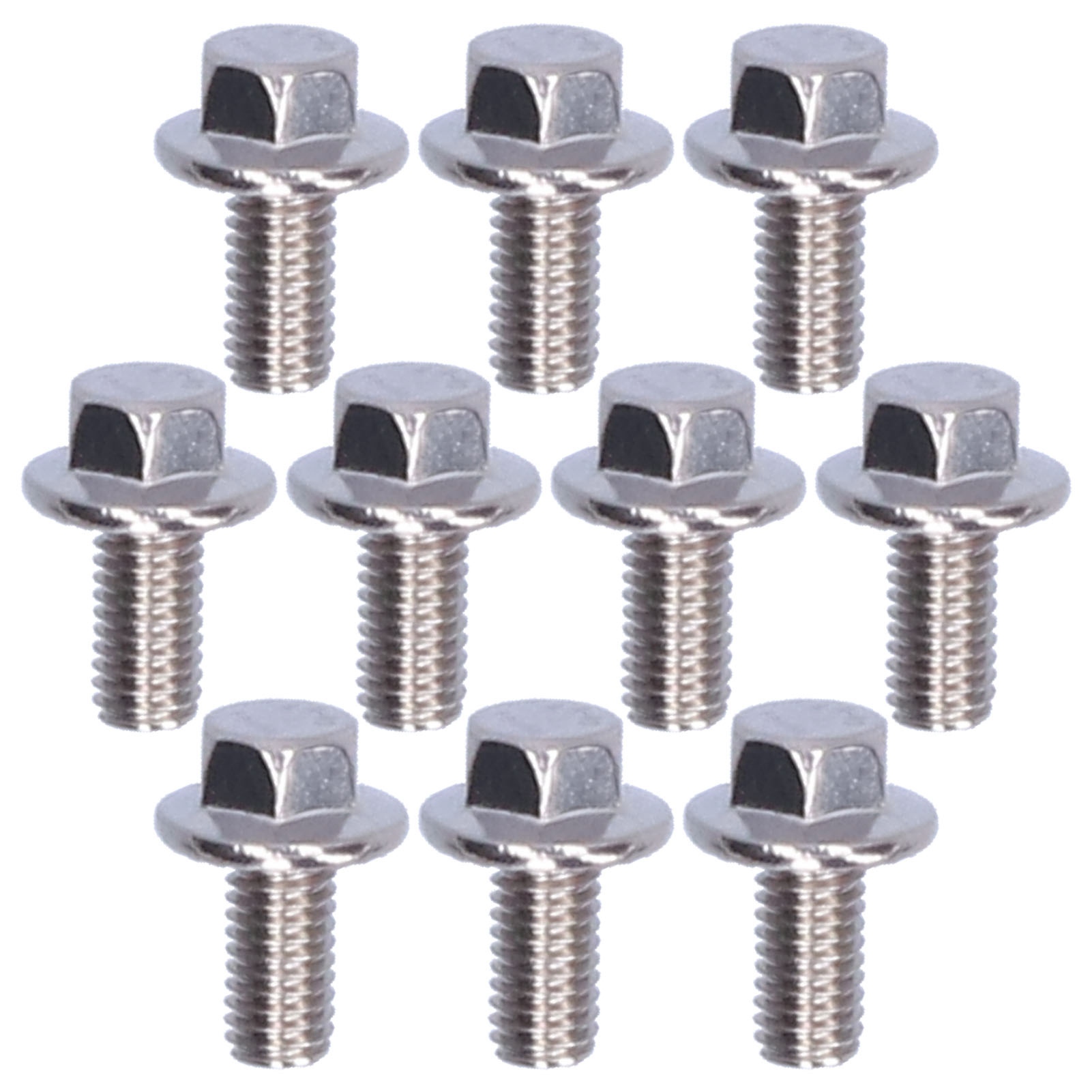 Lot de 10 boulons à tête hexagonale avec bride en acier inoxydable 304 - Accessoire vis M5 ...