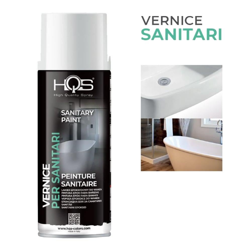 Vernice spray per sanitari bianco ml.400 HQS spray epoxy ripristina ...