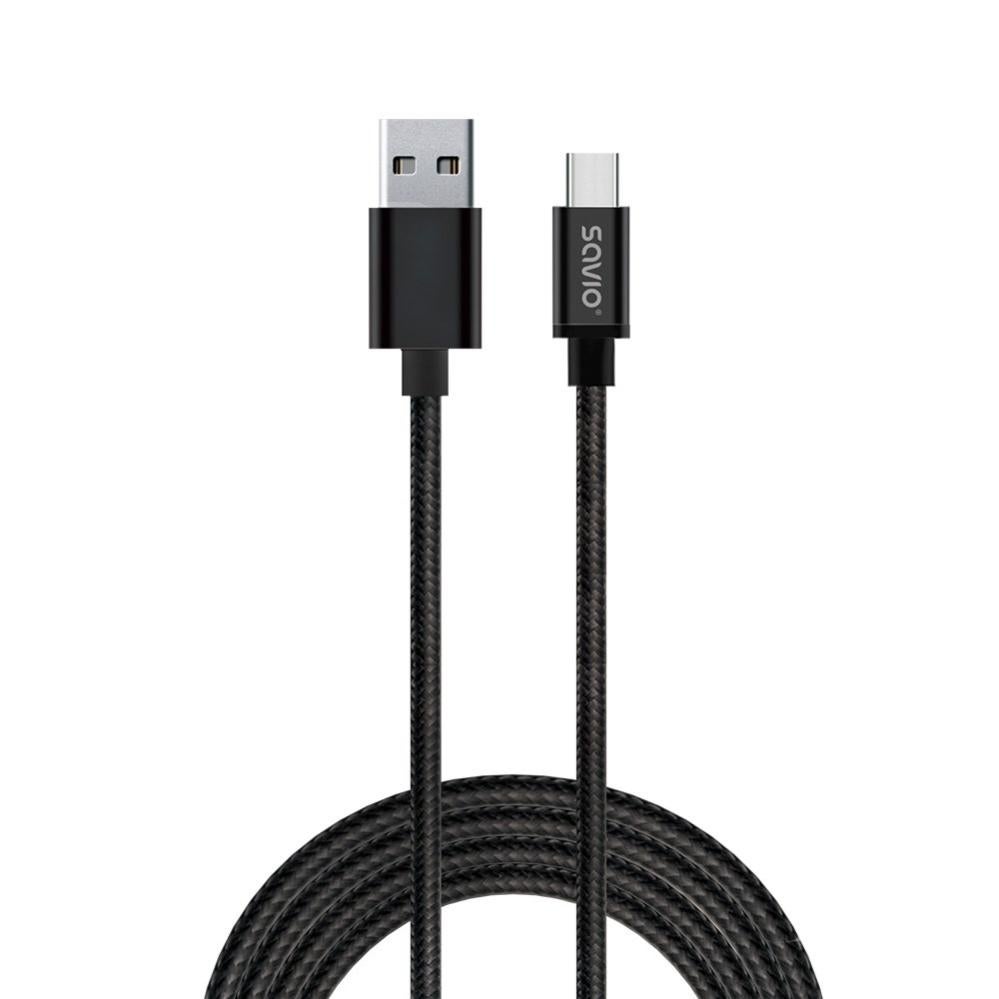 Cabo USB Savio CL-129 2 m USB 2.0 USB A USB C Preto | Leroy Merlin