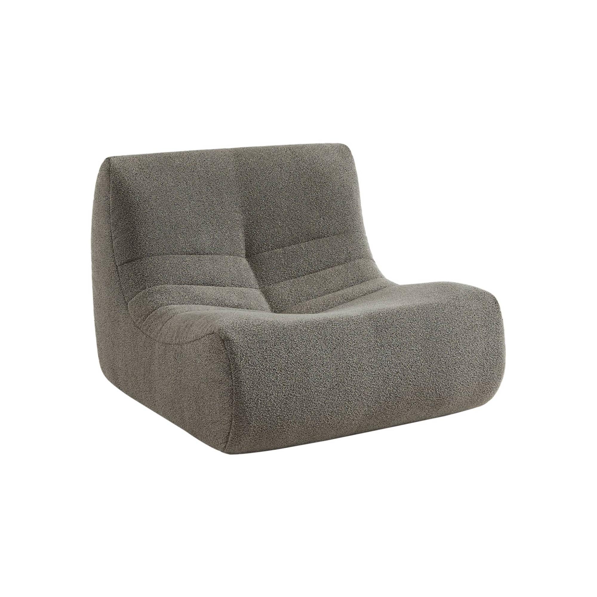 Fauteuil chauffeuse en bouclette texturée gris style contemporain 1 ...