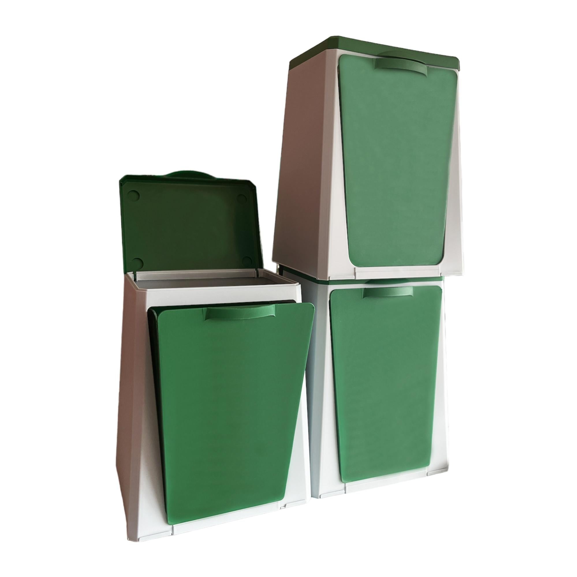 VILEDA Poubelle de recyclage ECUBE, 3 Compartiments - Capacité 30 L ...