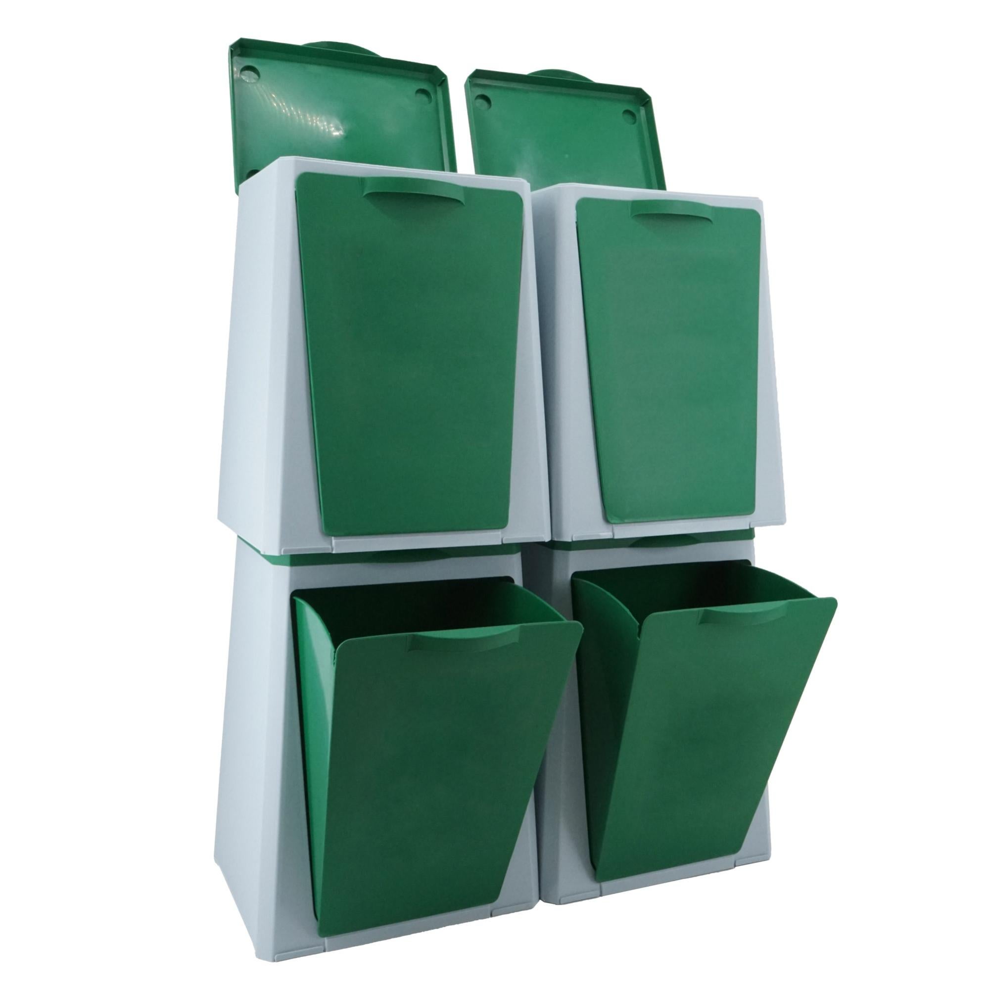 VILEDA Poubelle de recyclage ECUBE, 4 Compartiments - Capacité 40 L ...