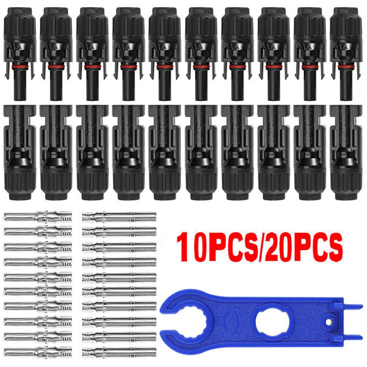10 paires Cable Solaire 4/6 mm2, prise mâle et femelle, connecteur MC4 PV | Leroy Merlin
