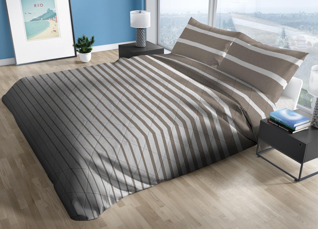 Trapunta Invernale Linea Quadrifoglio Disegno Rigato Colore Beige 1 ...