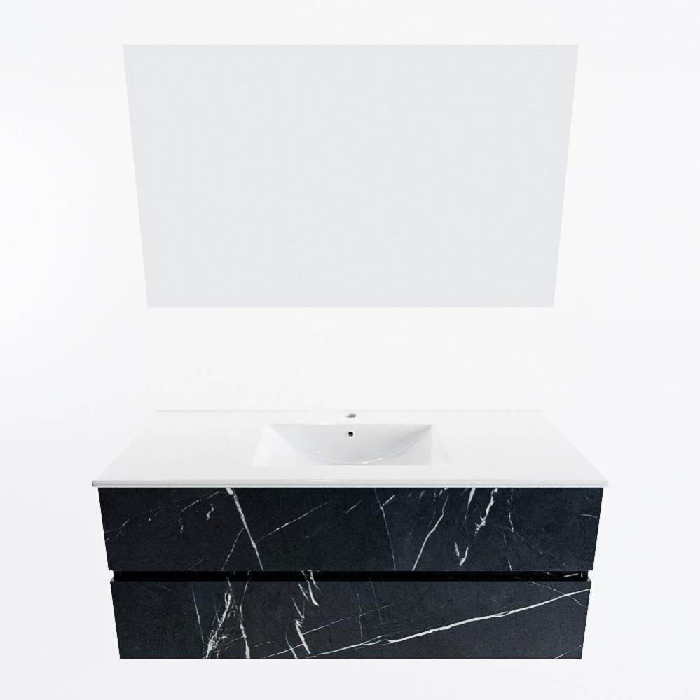 MONDIAZ VICA 120cm mueble de baño Marquina 2 cajones. con Lavabo Denia ...
