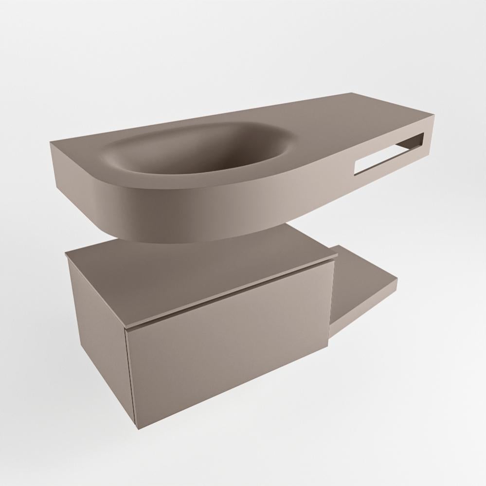 MONDIAZ RIVA 100cm mueble bajo para con Lavabo con repisa Smoke con 1 ...