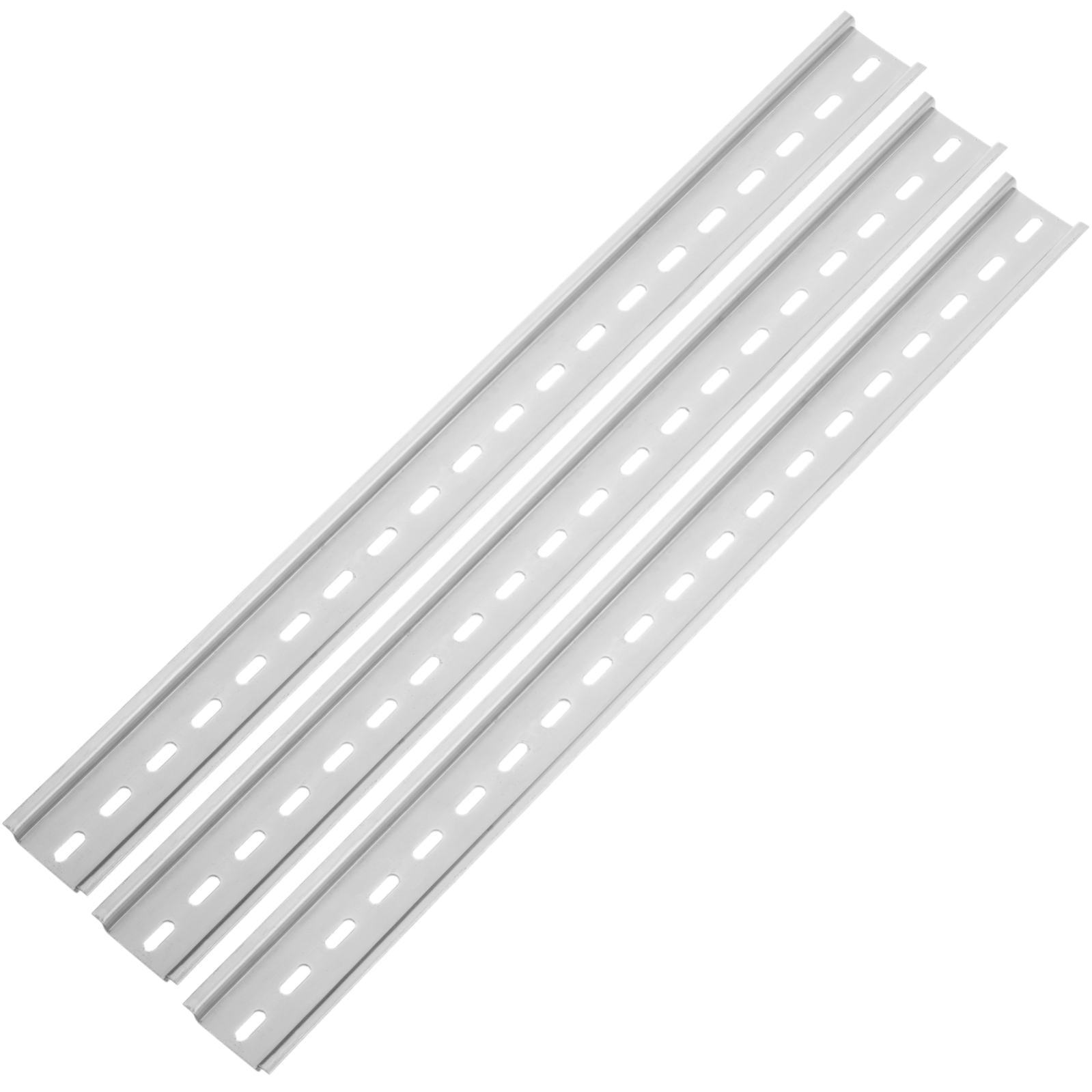 Lot de 3 rails DIN 400mm couleur argent rail perforé 35x15 mm | Leroy ...