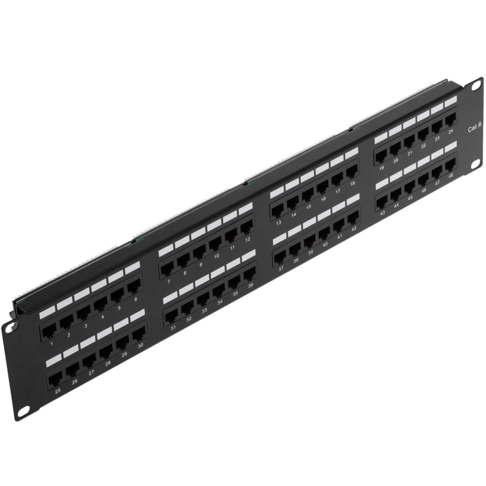 Panneau de brassage 48 RJ45 Cat.6 UTP 2U noir | Leroy Merlin