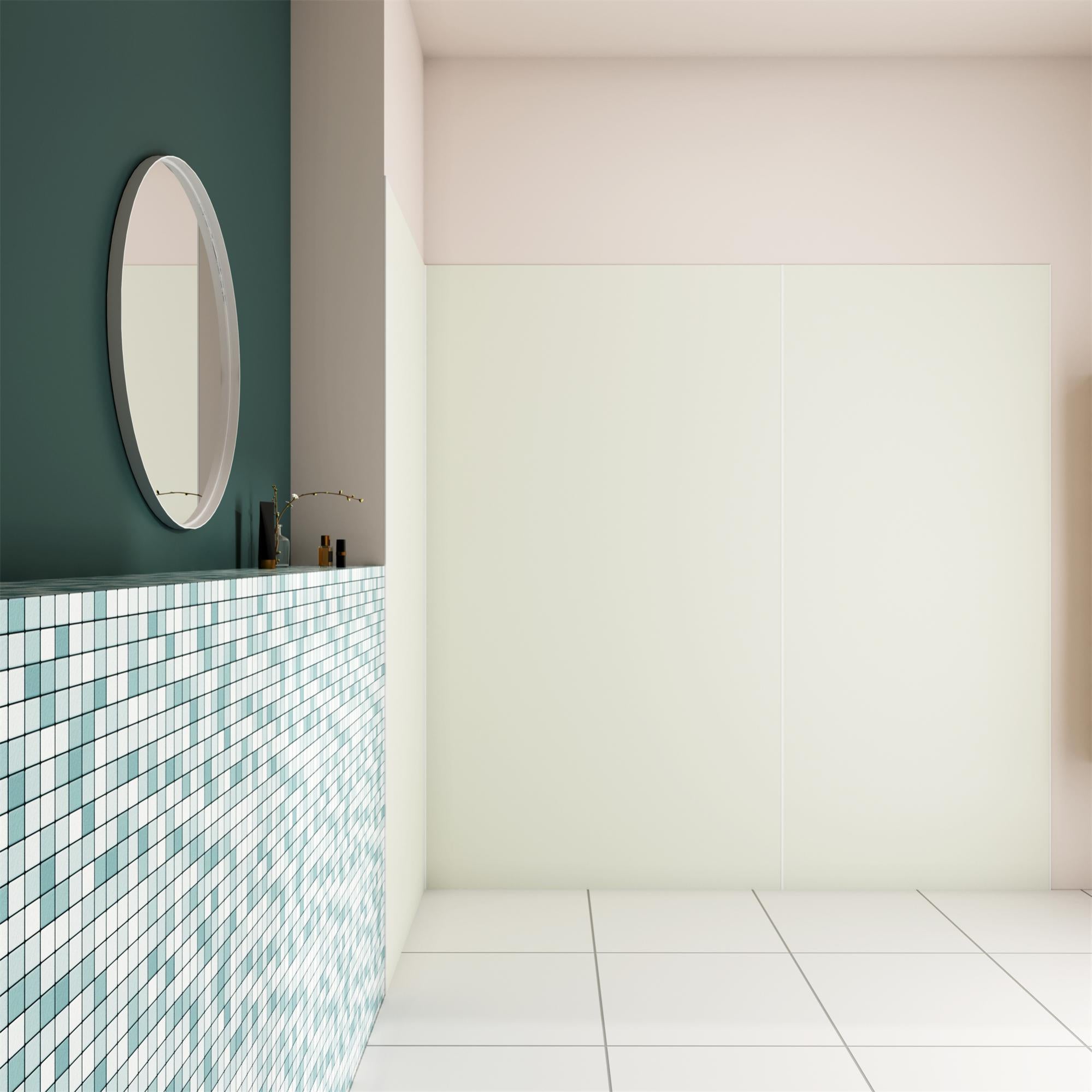 AICA Panel angular de pared para ducha en Aluminio, Marfil ...