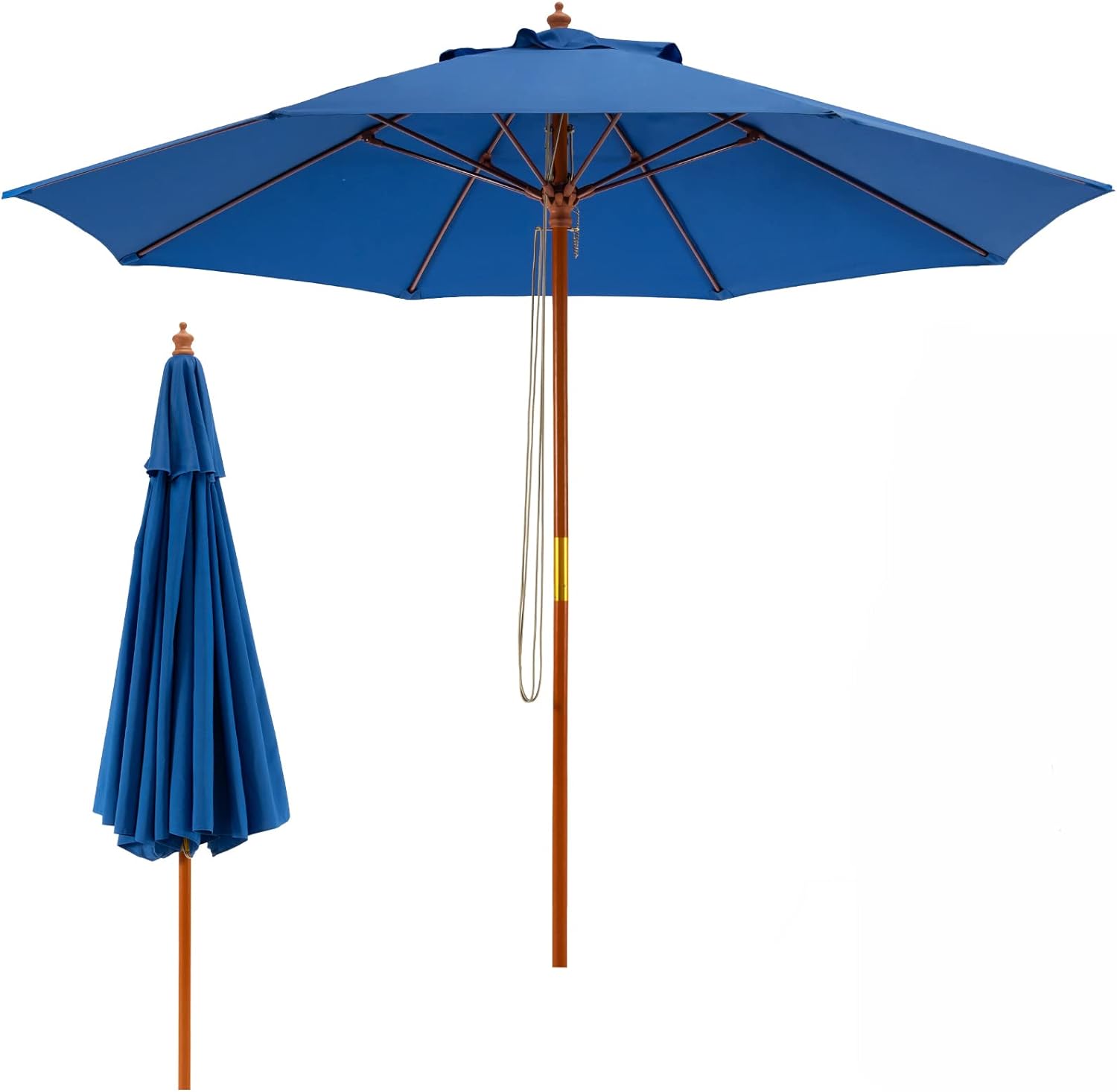Parasol de Jardin avec Diamètre de 3M, Système à Corde pour Contrôler ...