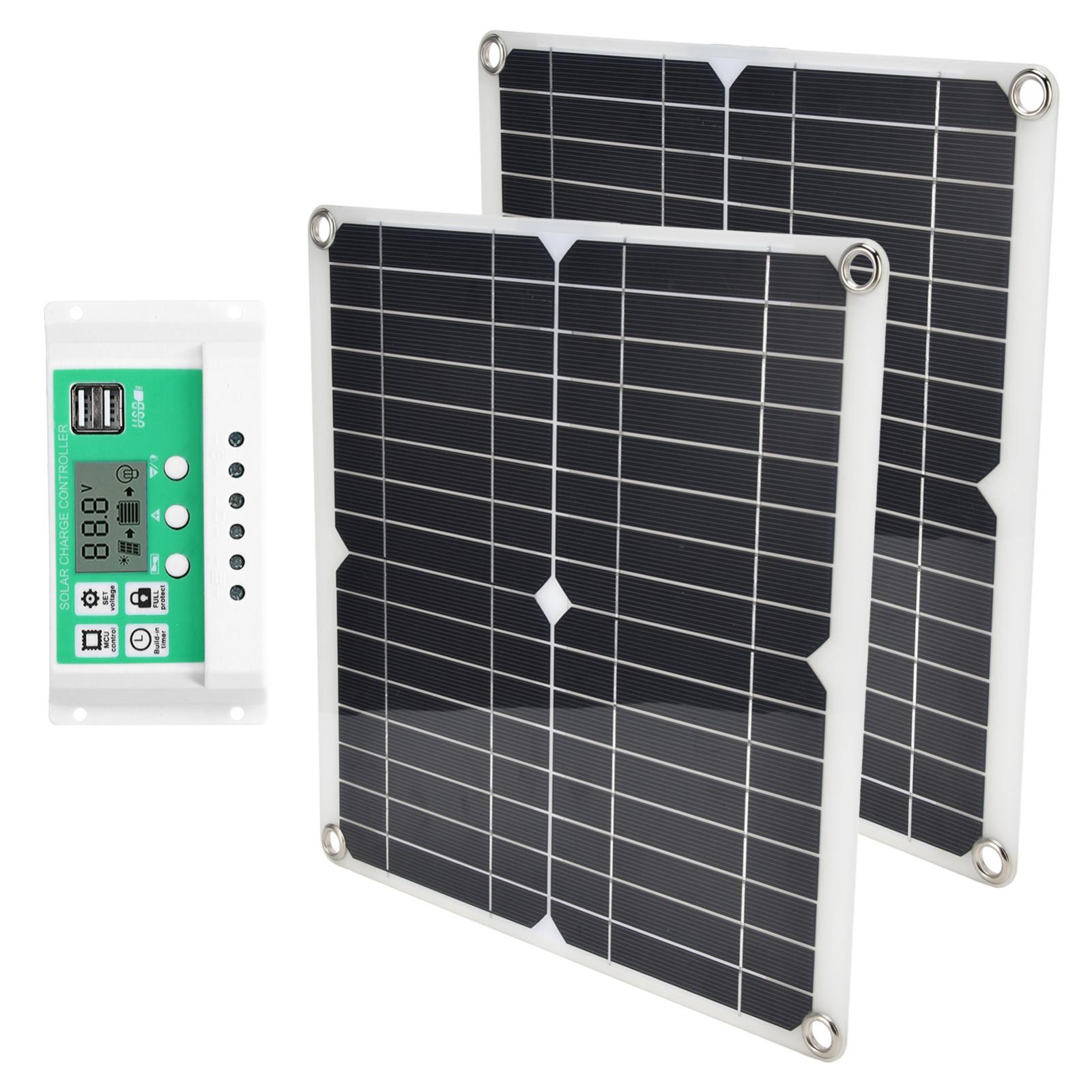 Kit de panel solar de 2 piezas de 15 w con controlador de carga solar ...