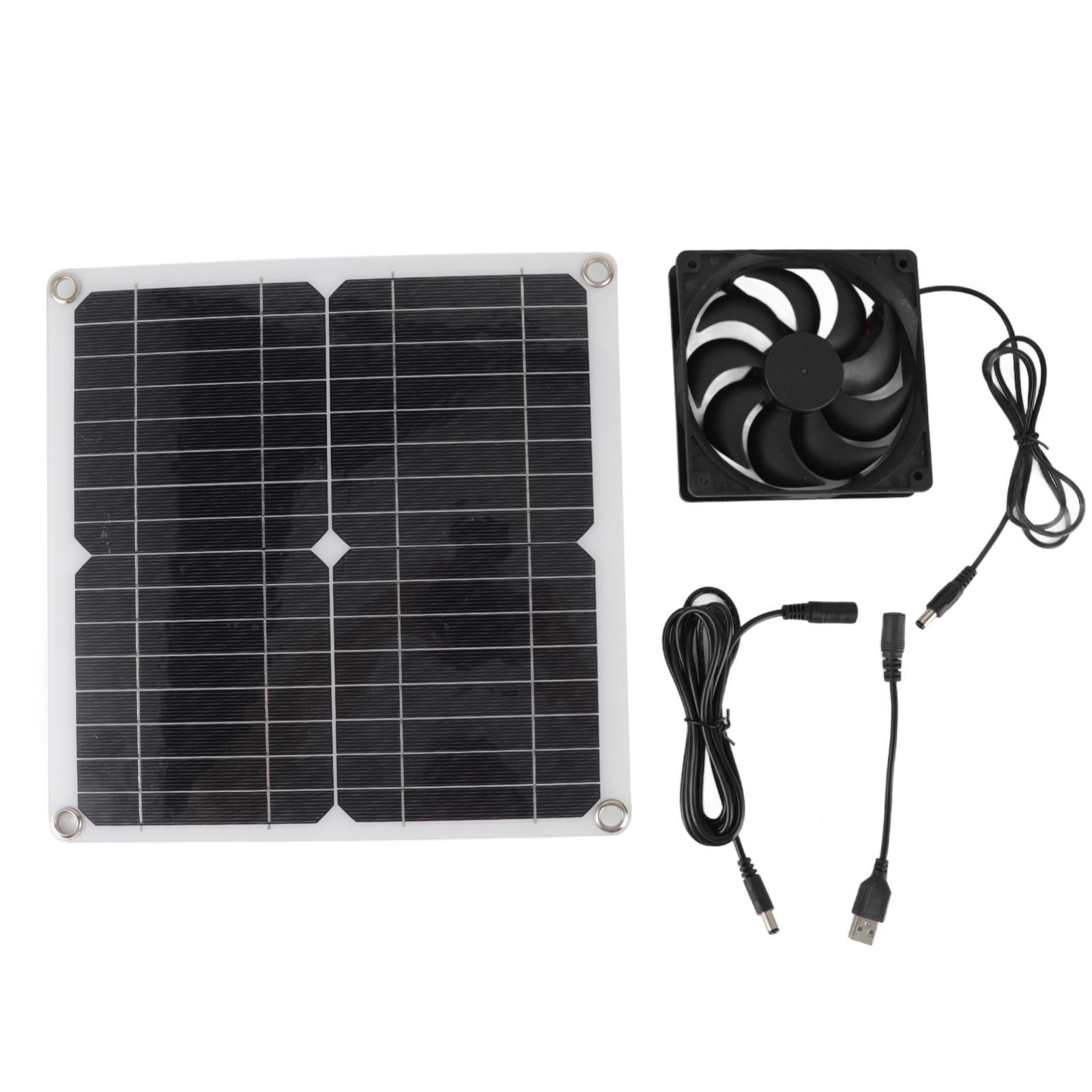 Ventilador solar de panel solar ligero y portátil. | Leroy Merlin
