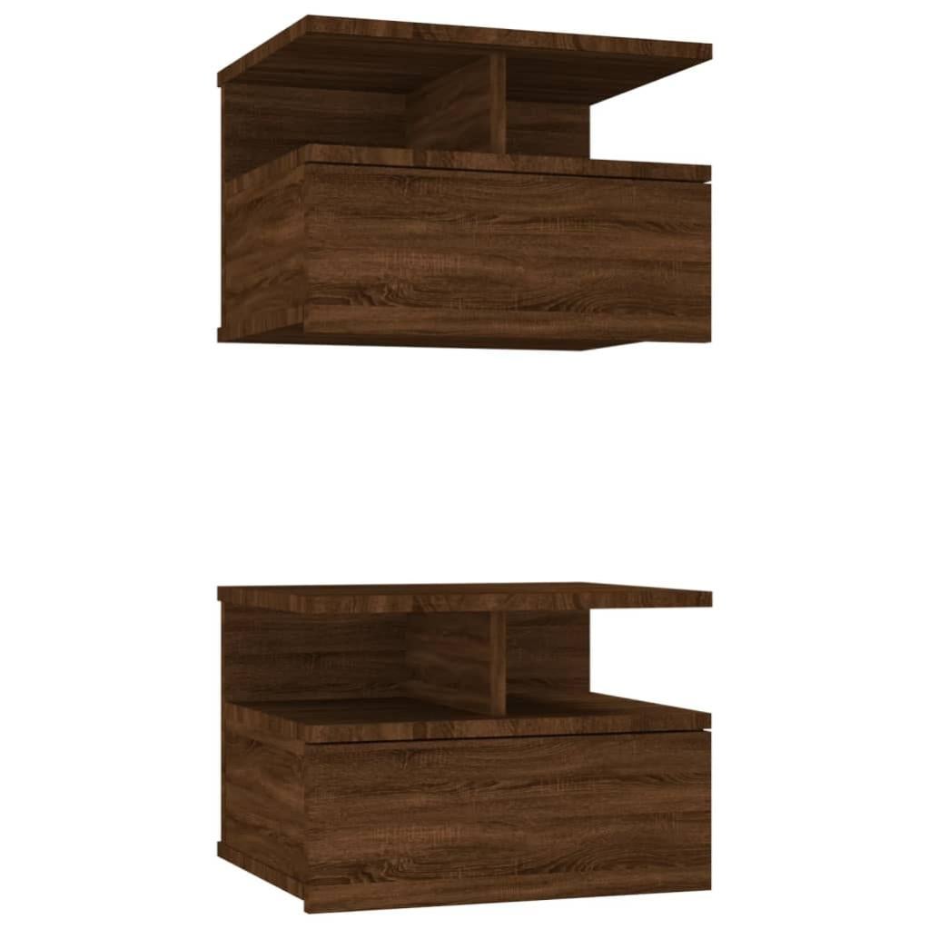 Tables de chevet flottantes 2 pcs Chêne marron 40x31x27 cm | Leroy Merlin