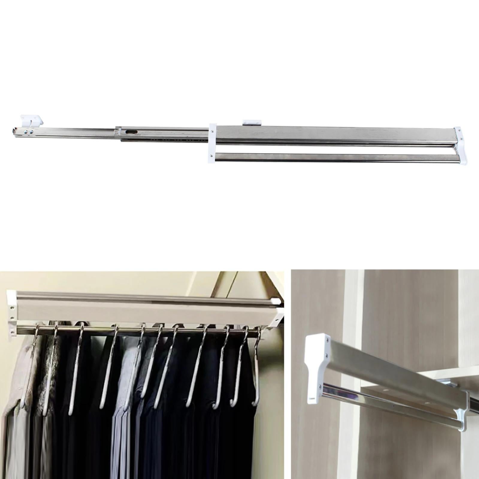 Armoire chambre Portant à Vêtements Extensible avec Cintres Coulissants ...