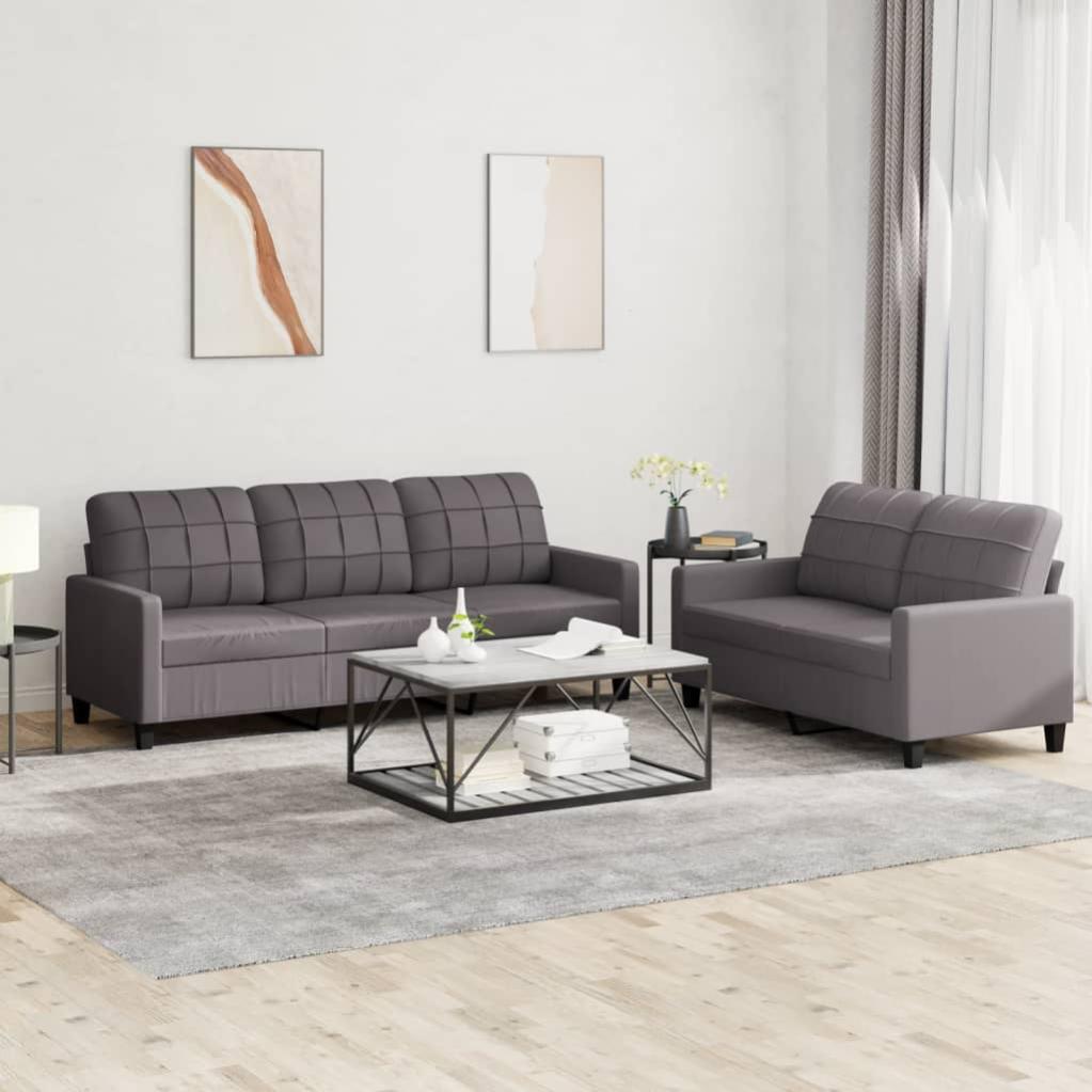 Ensemble de canapés 2 pcs，Sofa pour Salon，Banquette avec coussins Gris ...