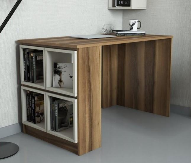 Bureau BOX Noyer - crème | Leroy Merlin