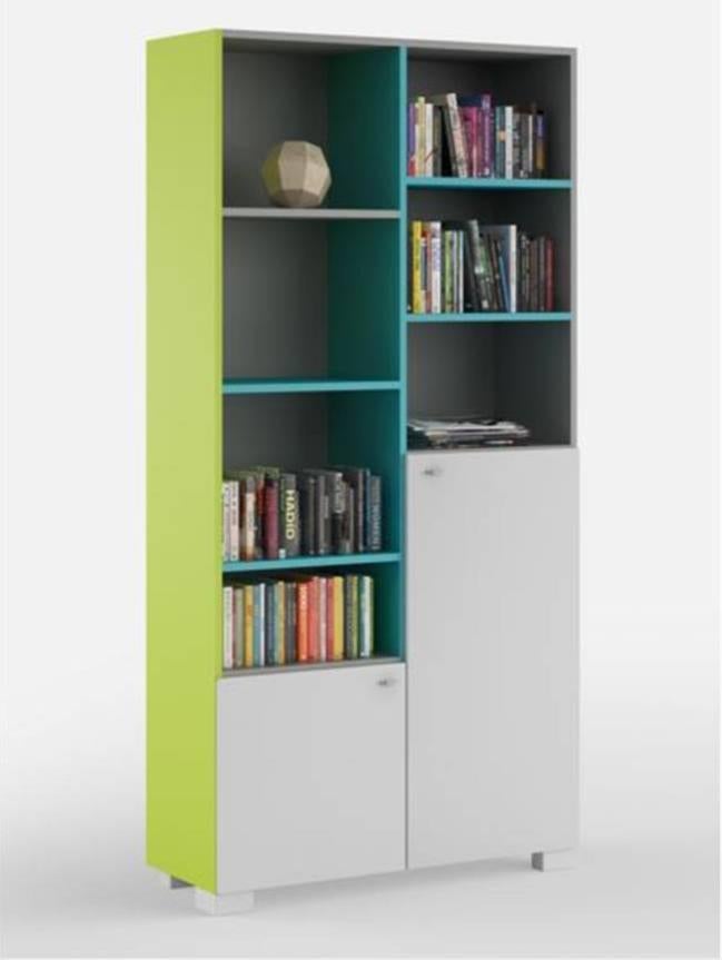 Bibliothèque FRESH 100cm blanc et vert anis | Leroy Merlin