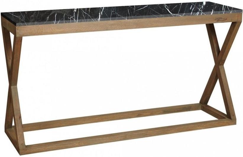 Console BRUNO FERONIA 120 cm marbre et noyer | Leroy Merlin