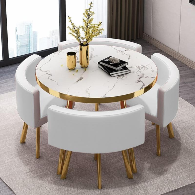 Table à manger ronde et chaises encastrable PopUp - Couleur table pop ...