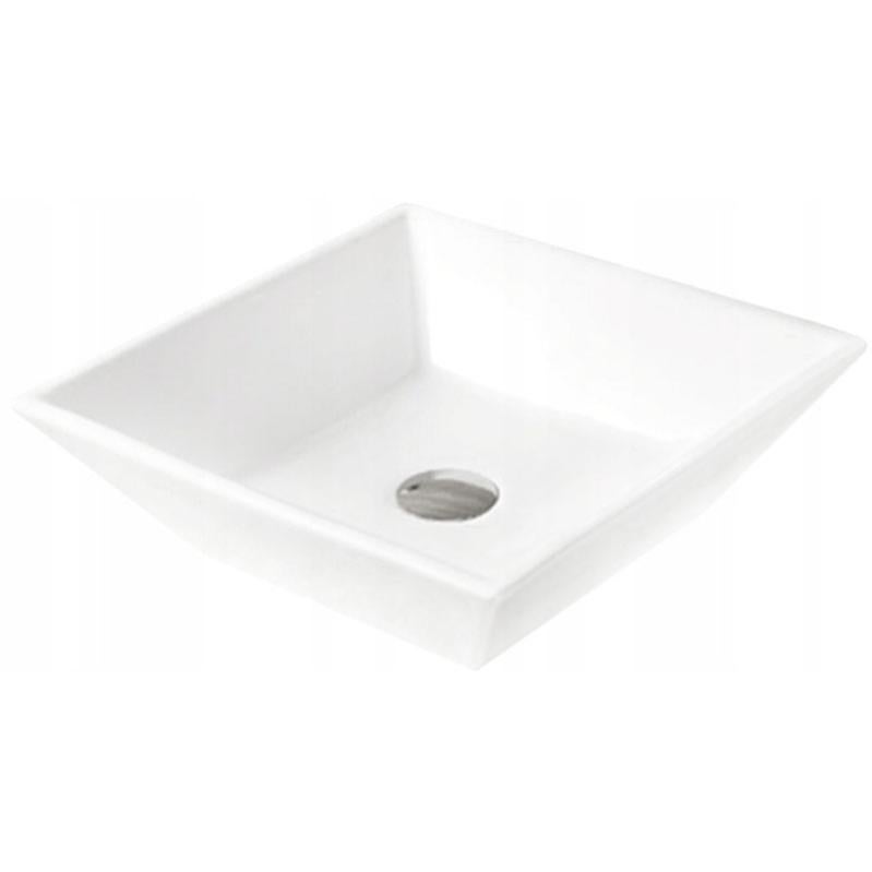 Lavabo cerámico sobre encimera, 41x41x12 cm, Blanco | Leroy Merlin