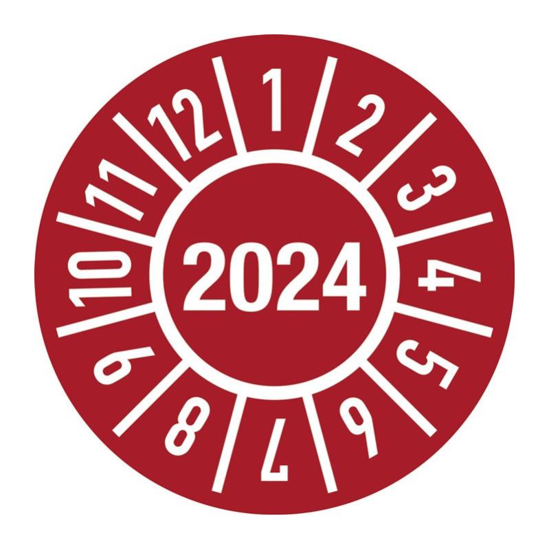 Badge de contrôle annuel D.15mm J.2024 avec mois sachet aluminium de ...