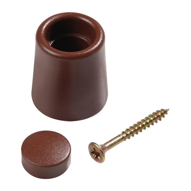 Tampon de porte D.29mm H.35mm marron a visser | Leroy Merlin
