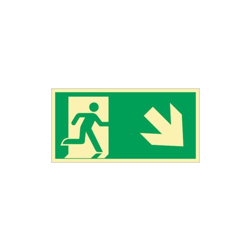 Panneau d'évacuation DIN EN ISO 7010 L297xl148 mm issue de secours à ...