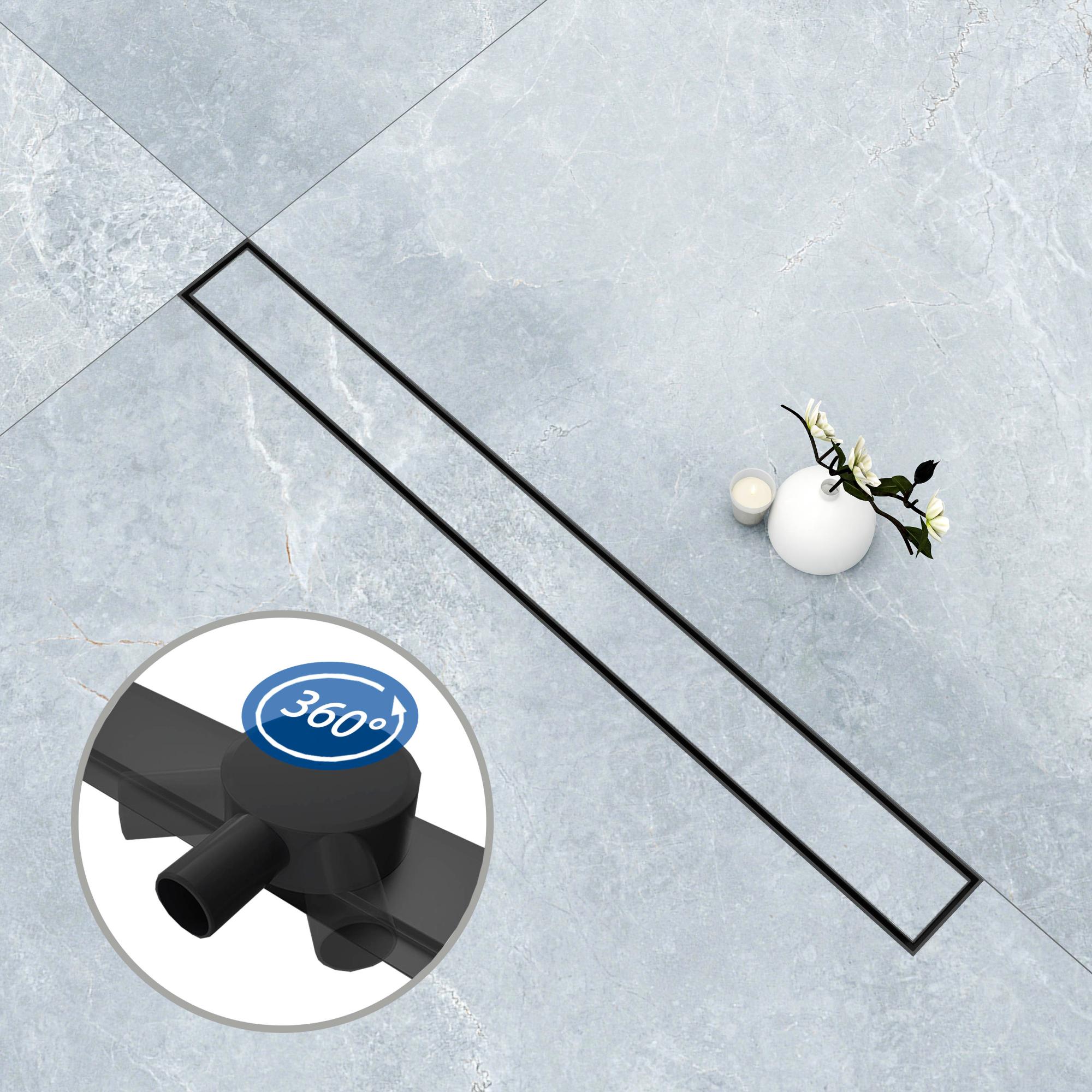 AICA Caniveau de douche italien en inox 2 en 1 + siphon 360°, siphon de ...